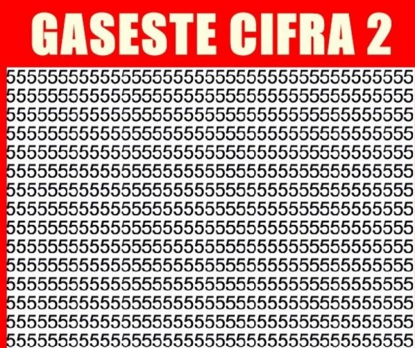 Test de vedere. Cat de buna e privirea ta? In cat timp gasesti cifra 2?